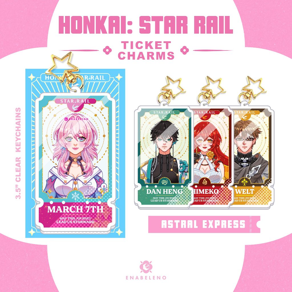 Honkai: Star Rail Ticket Charms Astral Express Keychains | enabelenoart ...