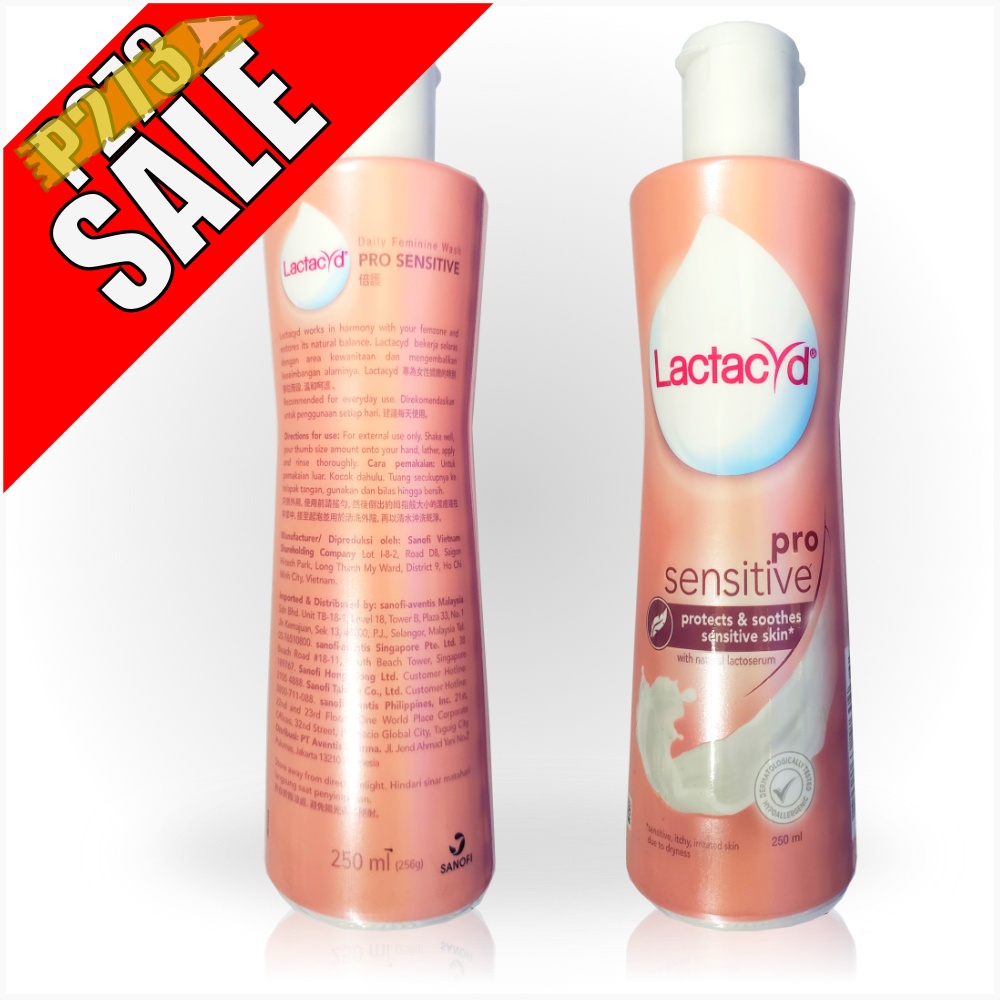 Lactacyd Pro Sensitive Daily Feminine Wash Natural Lactoserum Protects ...