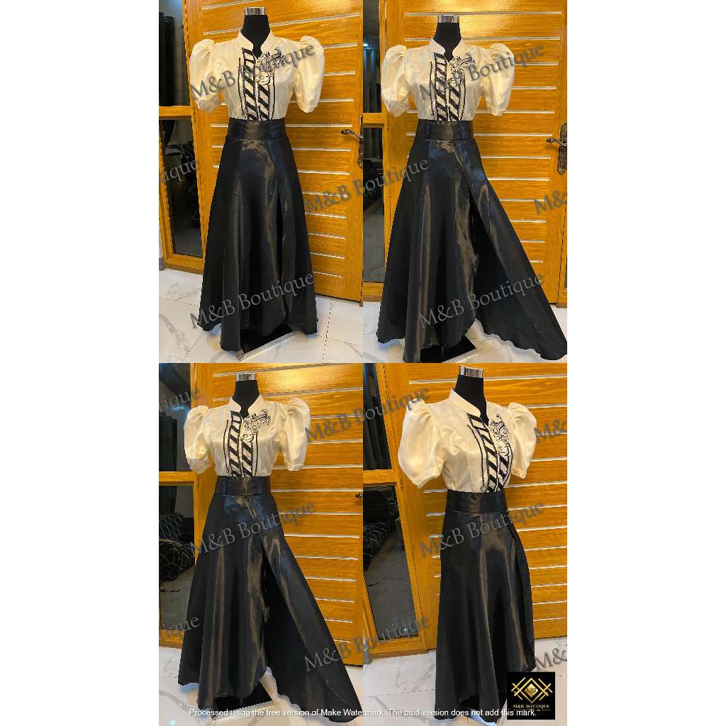 Blouse Barong Puff sleeves w/ Satin Lining / Ladies Barong with Formal ...