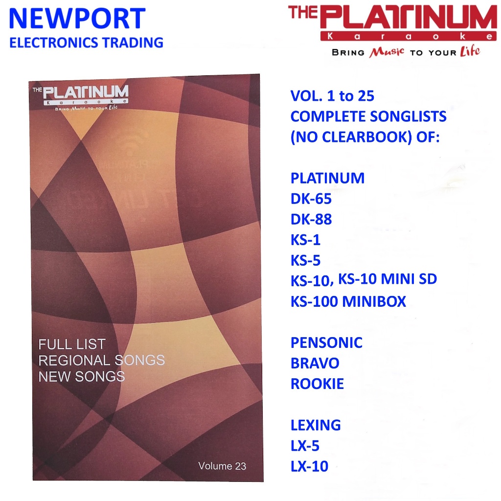 Complete Song Lists of Platinum DK-65 DK-88 KS-1 KS-5 KS-10 KS-10 Mini SD KS-100 Mini | Shopee ...