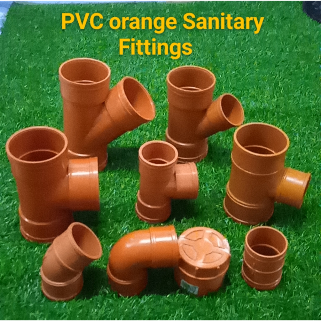 PC/PER PVC 2inch 3inch ORANGE SANITARY PLUMBING FITTINGS ELBOW TEE ...