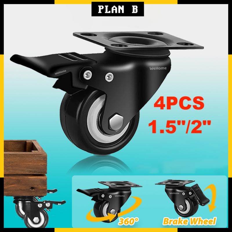 4pcs 1.5/2Inch Swivel Caster Wheel With Lock Swivel Furniture Wheel ...