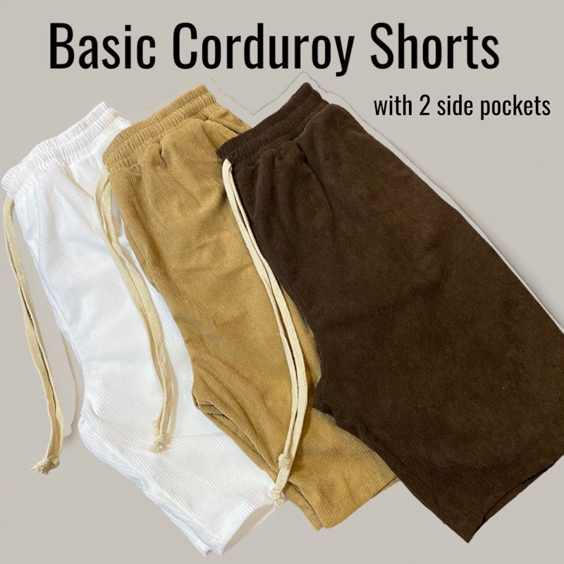 Basic Corduroy Shorts Casual Corduroy Shorts Plain Corduroy Shorts