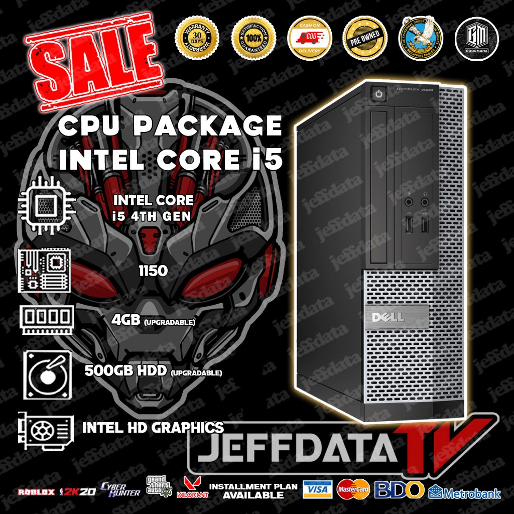 CPU DESKTOP dell slim Intel i5 4th 4gb 500gb hdd onboard graphics ...
