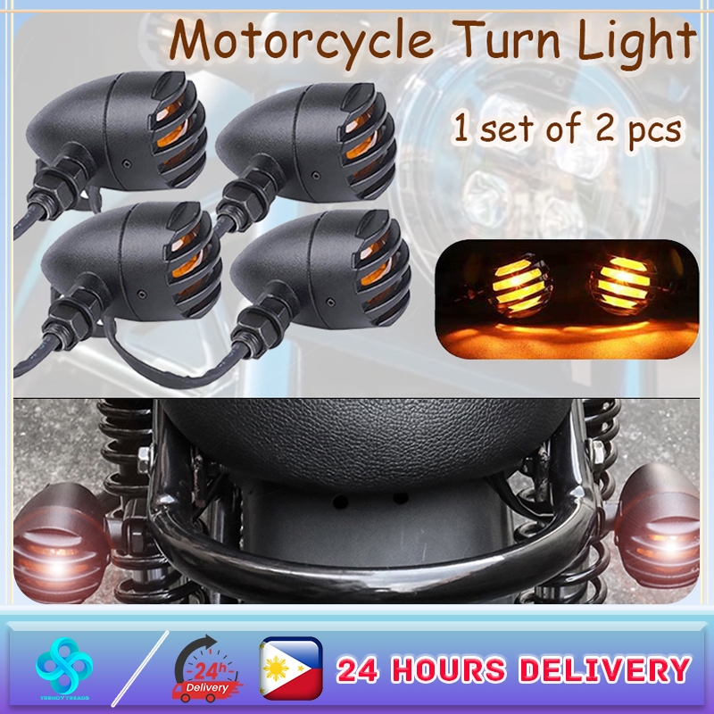 2pcs Motorcycle Bullet Signal Light High Quality Grille Driveng Light ...