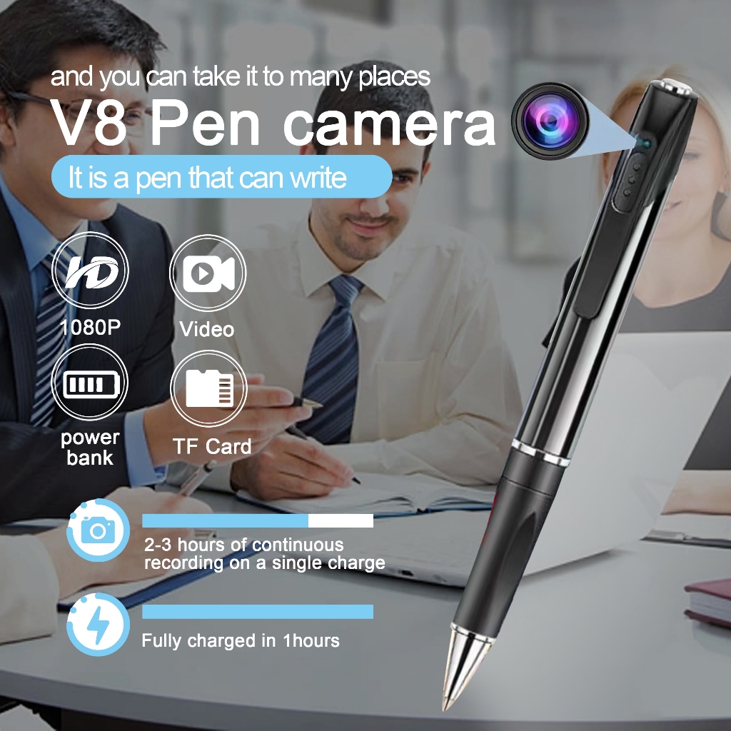 V8 HD Pen Hidden Camera SPY Camera Mini Camera 1080P Pen Camera 3H ...