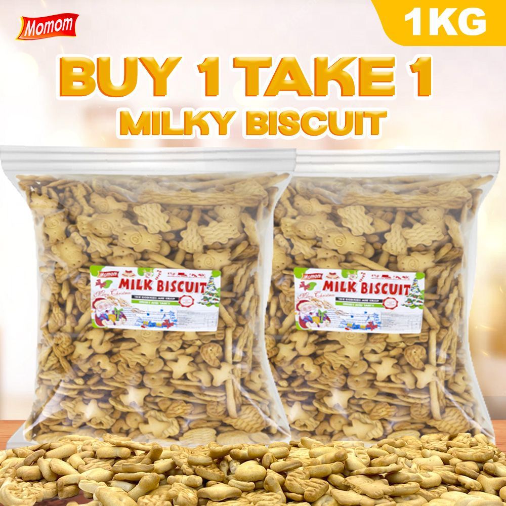 [BUY 1 TAKE 1] Momom Food 2 Packs 500 Grams Milky Christmas Biscuit ...