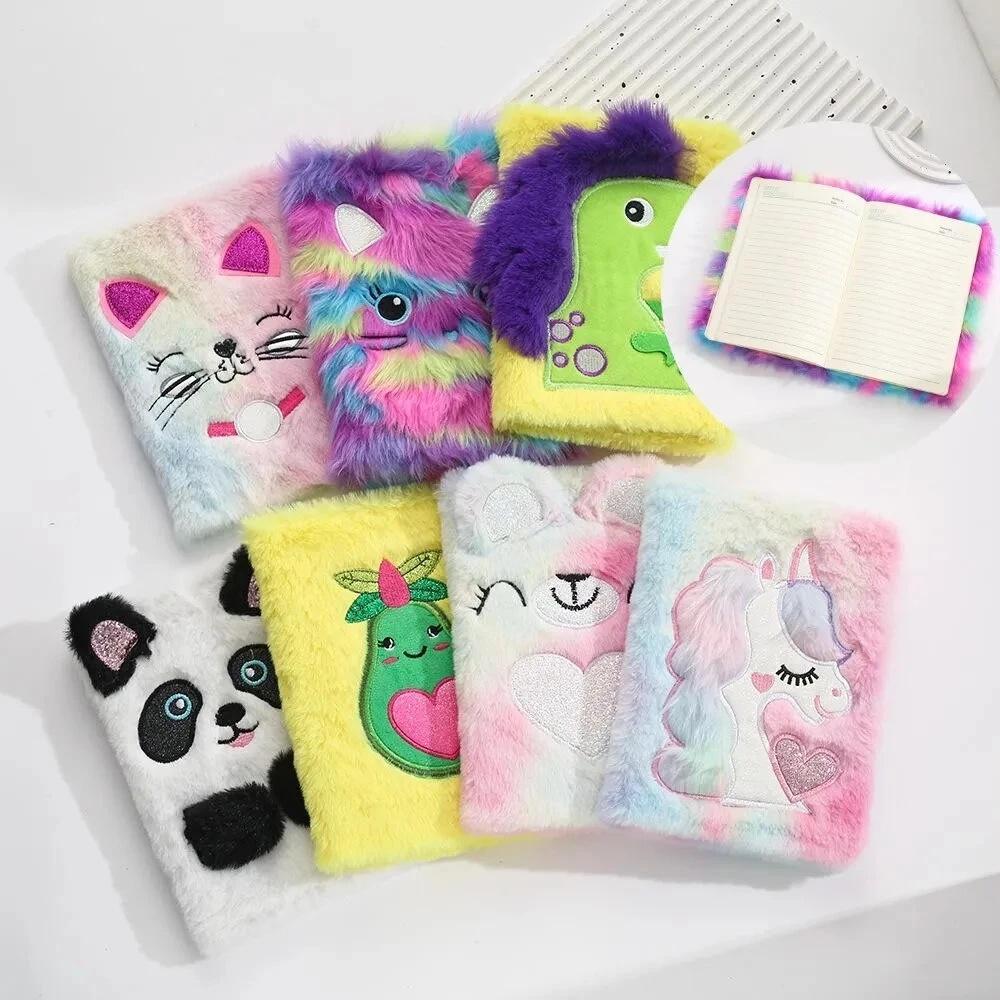 A5 Cat/ Panda and Unicorn Fur Notebook - fluffy notebook | Shopee ...