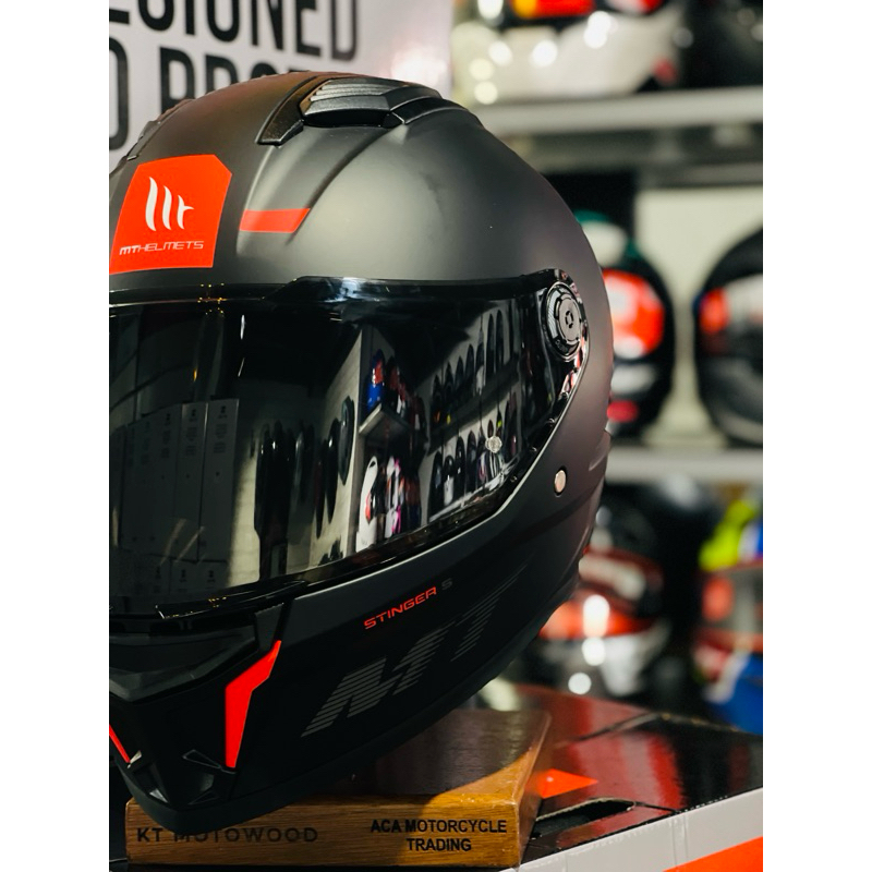 MT STINGER 2 P Full-Face Single Visor Helmet + Free Clear Visor ...