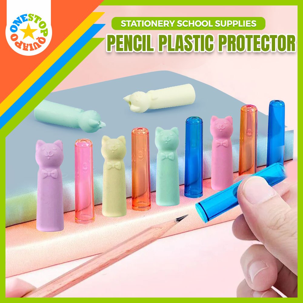 OSQ Transparent & Rubber Pen And Pencil Protector Cap Cover Extender ...