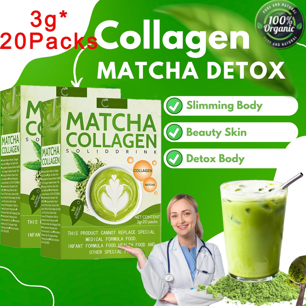 Matcha Collagen Powder Detox Slim Green Tea Powder Pure and Natural ...