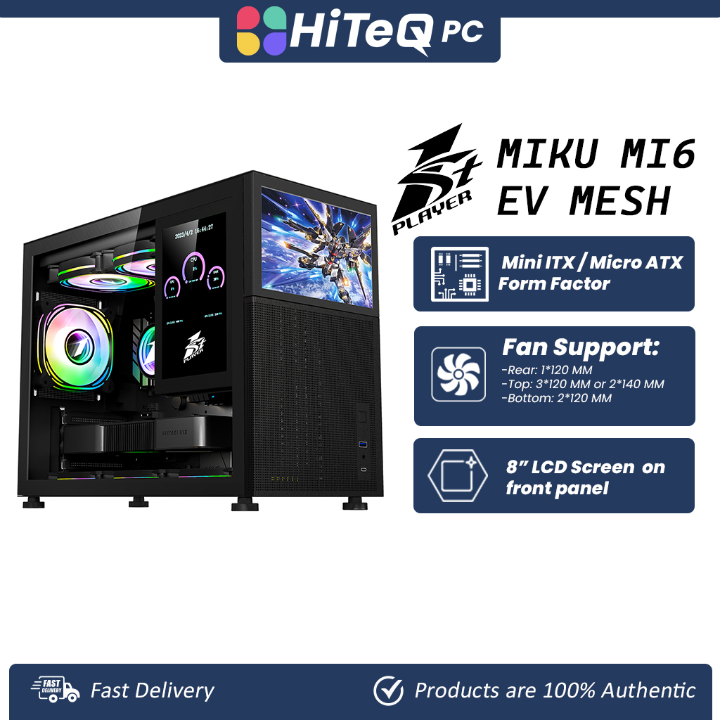 HiteqPC | 1STPLAYER MIKU MI6-EV Mesh Gaming Case with 8" IPS LCD-Screen/TG/M-ATX | Shopee ...