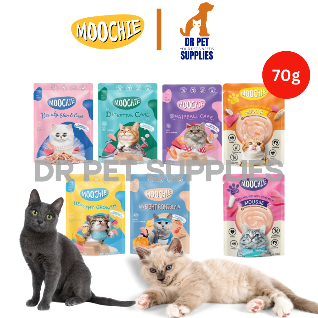 70g Wet Cat Food Pouch Mince Pate Mousse Unique Benefits Moochie | Shopee Philippines