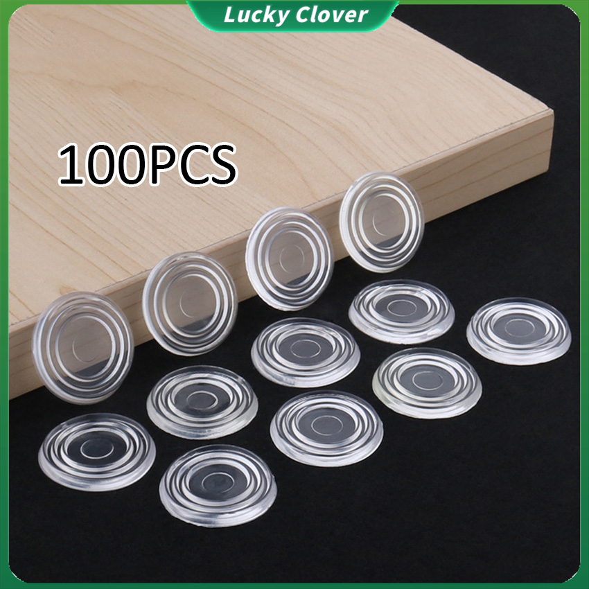 100Pcs Round Glass Table Top Bumpers Rubber Furniture Leg Pads Noise ...