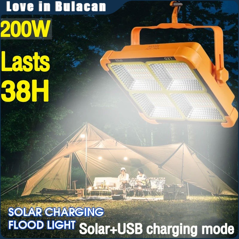 ASL Solar Emergency Light 600W Solar Flashlight Rechargeable Outdoor ...