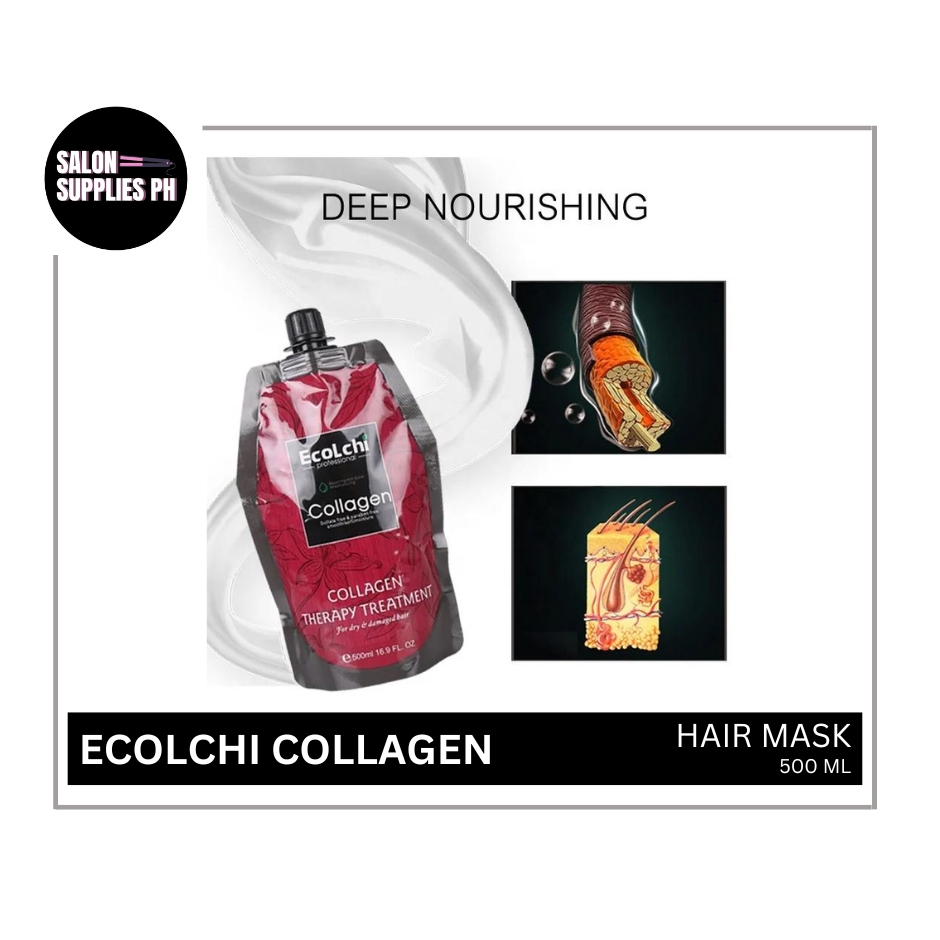ECOLCHI COLLAGEN HAIR MASK (Sulfate free & paraben free) 500ml | Shopee ...