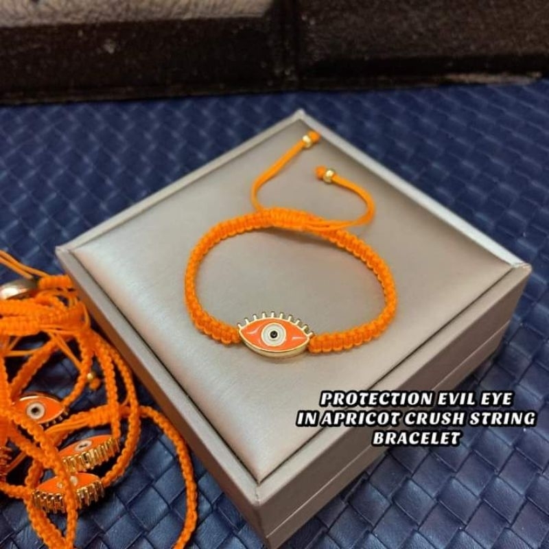 PROTECTION EVIL EYE IN APRICOT CRUSH STRING CHARM BRACELET | Shopee ...