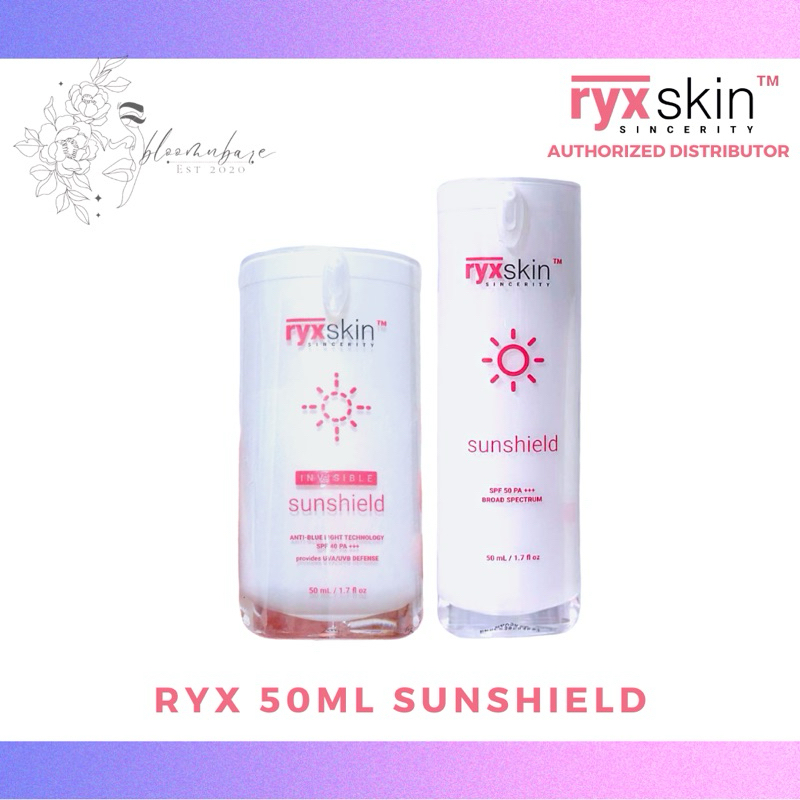 RYX SKIN Sunshield and Invisible Sinshield SPF50 PA+++ Broad Spectrum ...