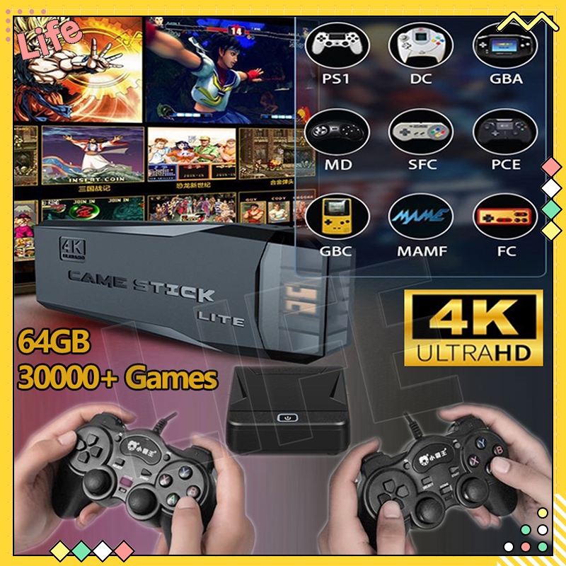 30000+ Games HD 4K M8 Stick Wireless Video Game Console 64GB Retro TV ...