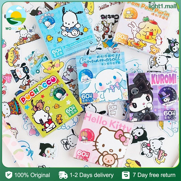 SANRIO Sticker Box Kuromi Waterproof Kids Cute Party Bag Cinnamoroll ...