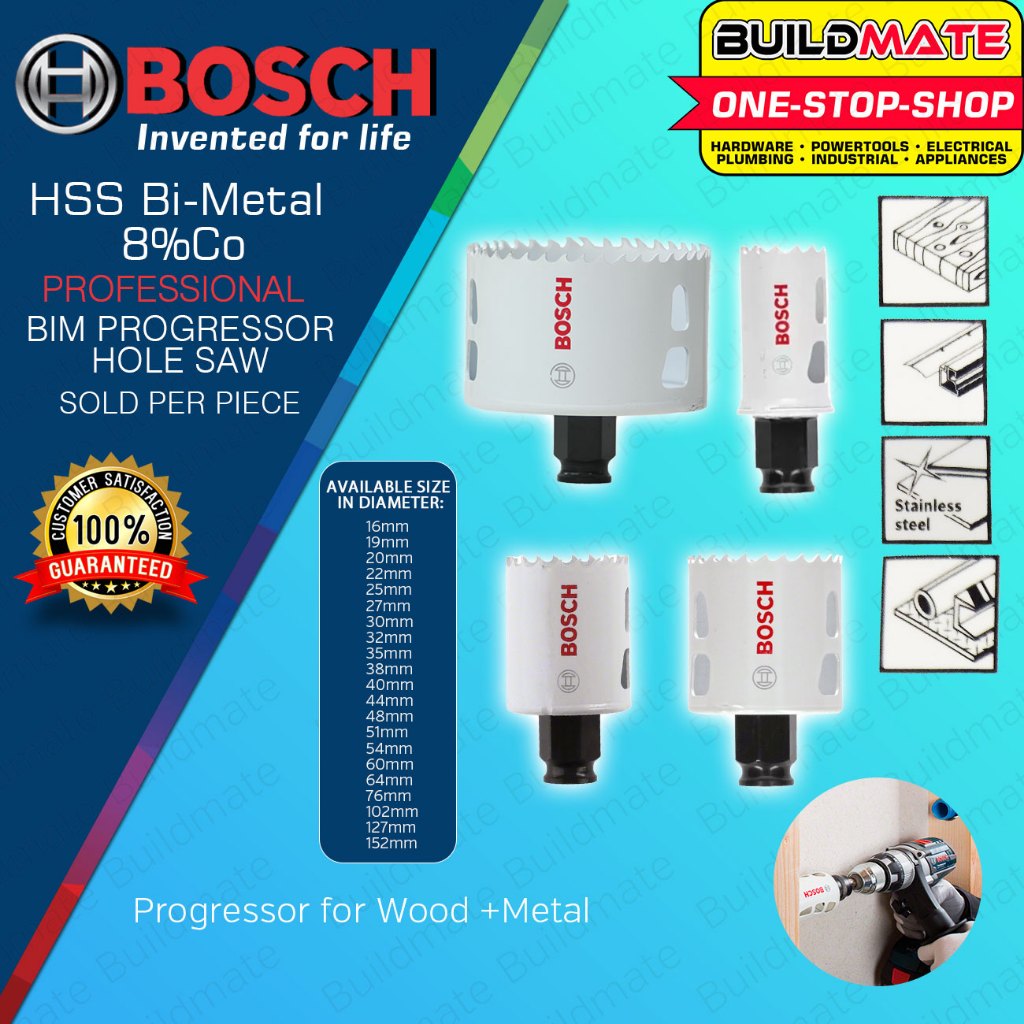 BUILDMATE Bosch BIM Progressor Hole Saw Bi-Metal Power Change Plus for ...