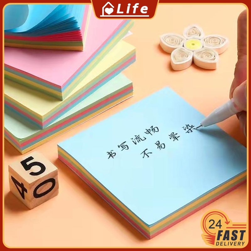 100 Sheets Office & School Sticky Note Paper Square Mixing Color ...