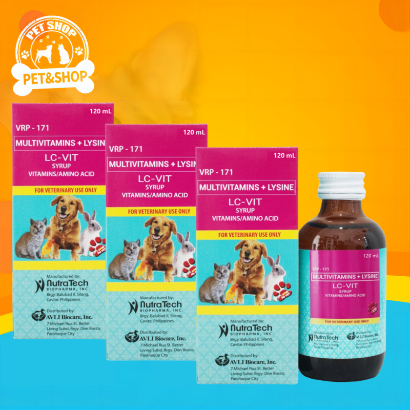 LC Vit Multi-vitamins Syrup, Pet Multivitamins Cat Dog Vitamins 120mL ...