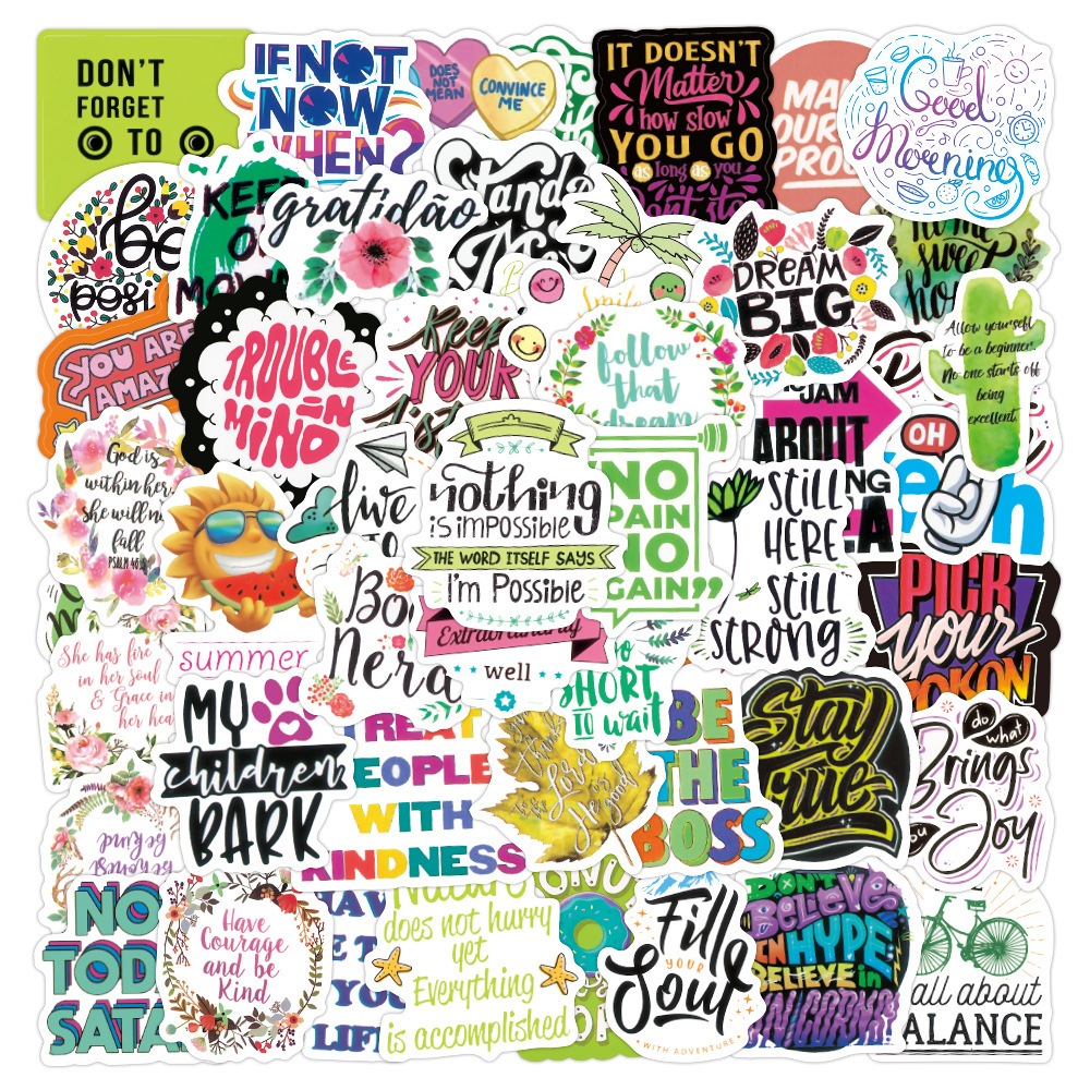 50pcs Graffiti Quotes Waterproof Removable sticker set Dont Stop ...