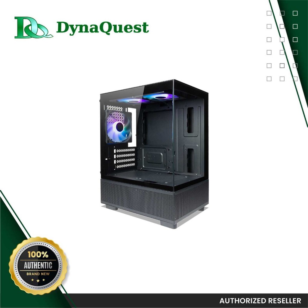 Tecware Infinity M2 ( Black / White ) Dual Tempered Glass mATX Case w ...