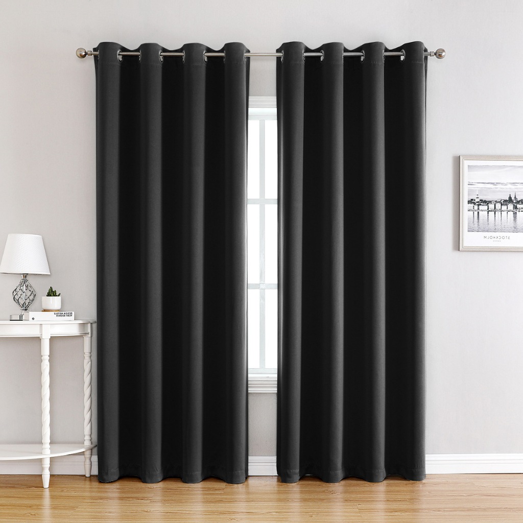 100% Full Blackout Curtains Bedroom Living Room Kitchen Heat Insulation ...