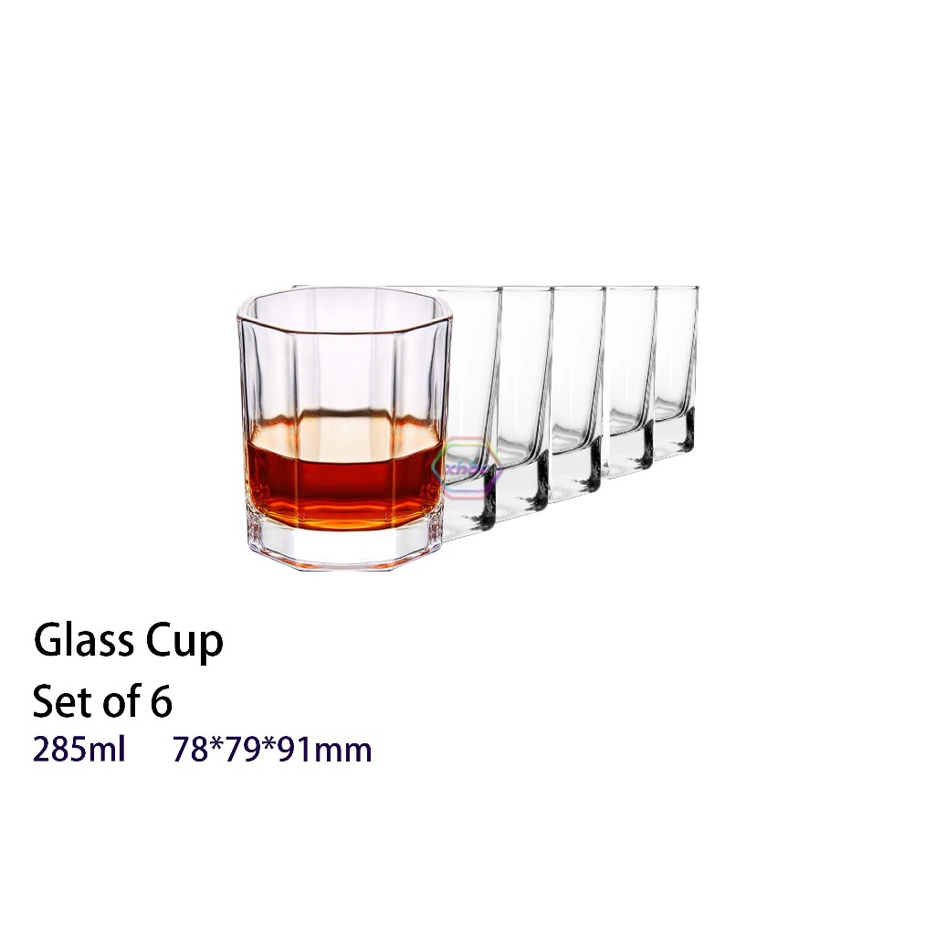 285ml Glassware Glass Clear Drinking Set (1pcs.6pcs) Clear Glass Shot ...