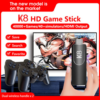 Intelper K8 Game Console Set 2 Controllers & Game Stick 4K HD Built-In 64G 40000+ PS1 PSP 3D ...