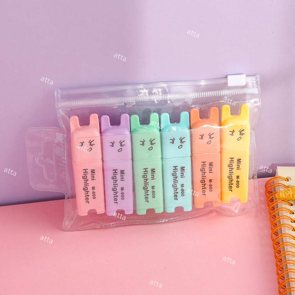 4Pcs Color Big Highlighter Pen Set and 6Pcs Mini Highlighter Pen Set ...