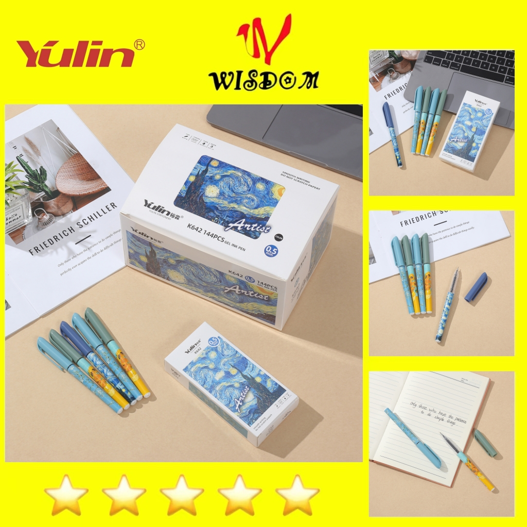 WISDOM YULIN K642 GEL PEN 12pcs | Shopee Philippines