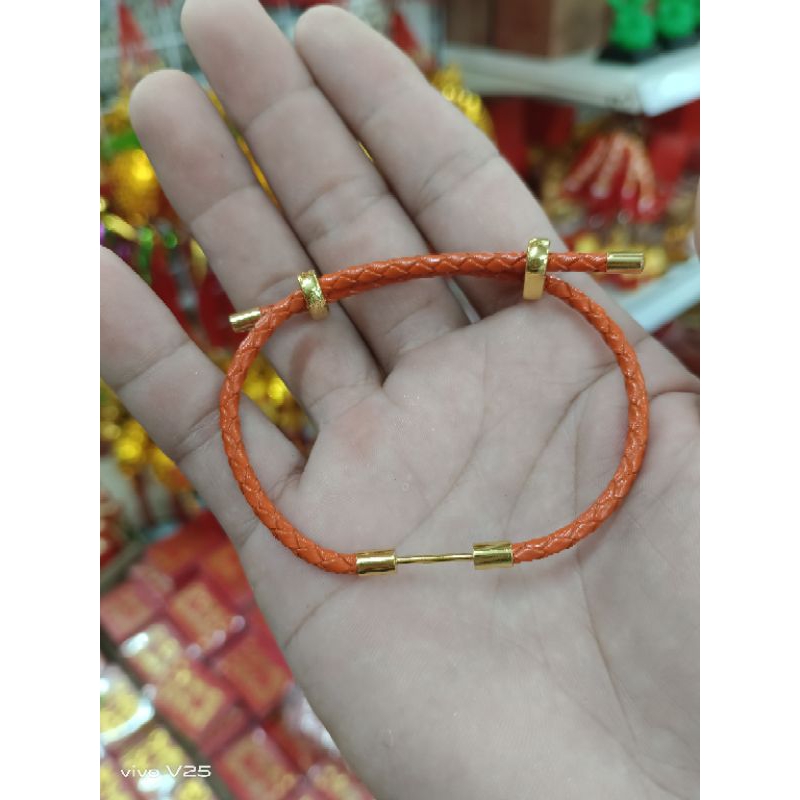 Leather string for piyao extra small adjustable apricot crush Color of ...