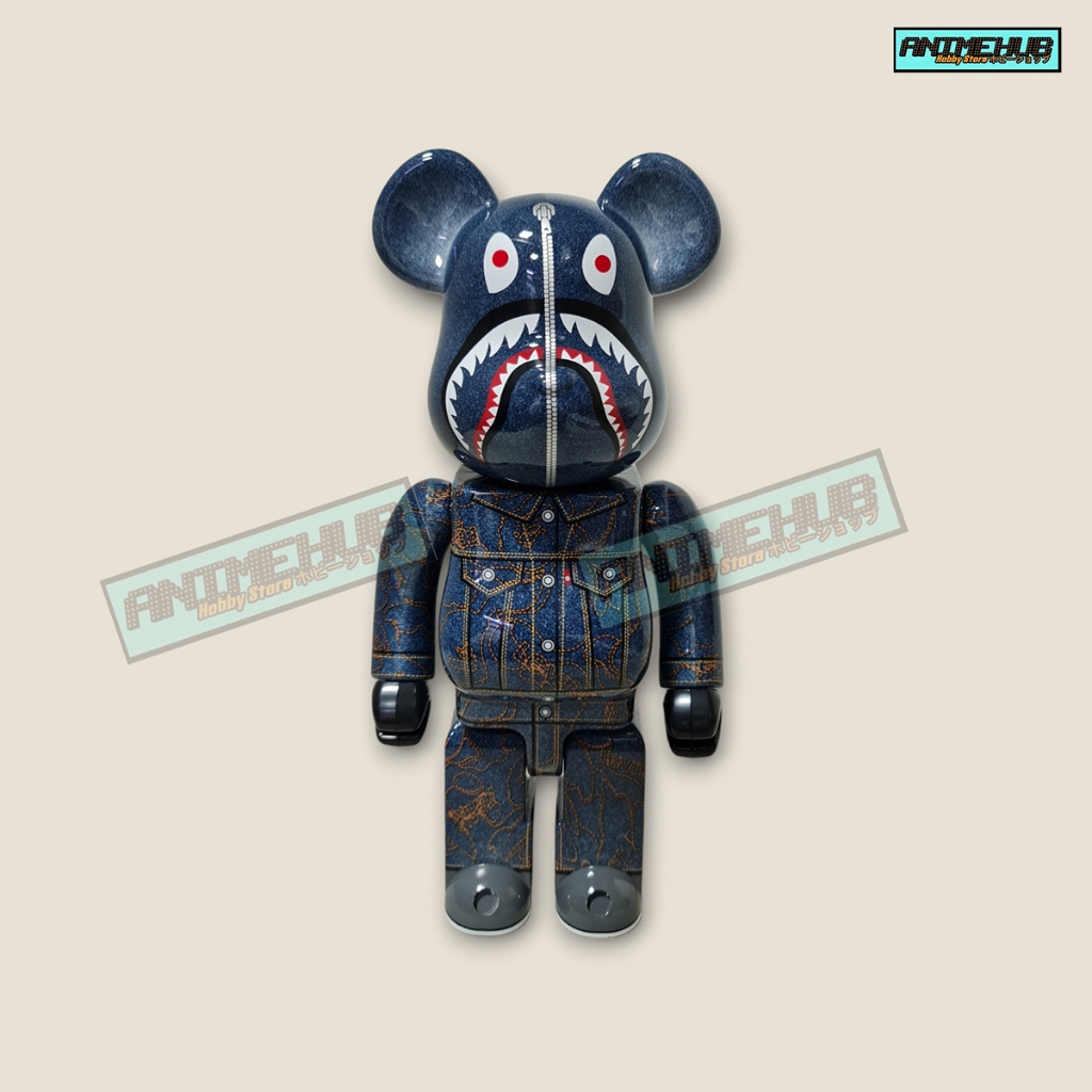 Bearbrick HQ Knock Off 400% Bape x Levis Denim Shark | Shopee Philippines