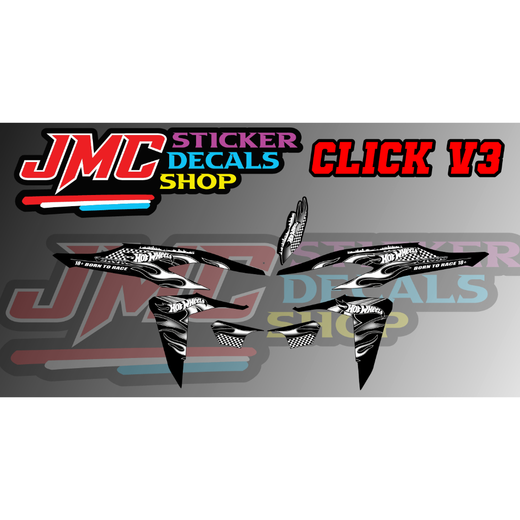 HONDA CLICK V2 HOT WHEELS DECALS CONCEPT PRINTED LAMINATED NON FADE ...