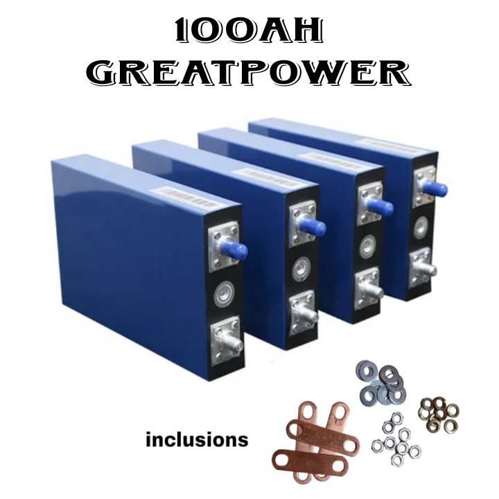 4PCS BRANDNEW CALT / GREAT POWER Lifepo4 100ah 3.2v Prismatic Lithium Ion phosphate Battery cell ...