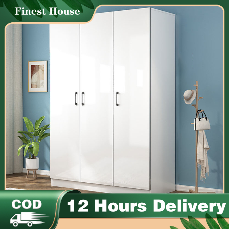 2/3 Door Wood Wardrobe White Cabinet Bedroom Closet Megabox for Clothes ...