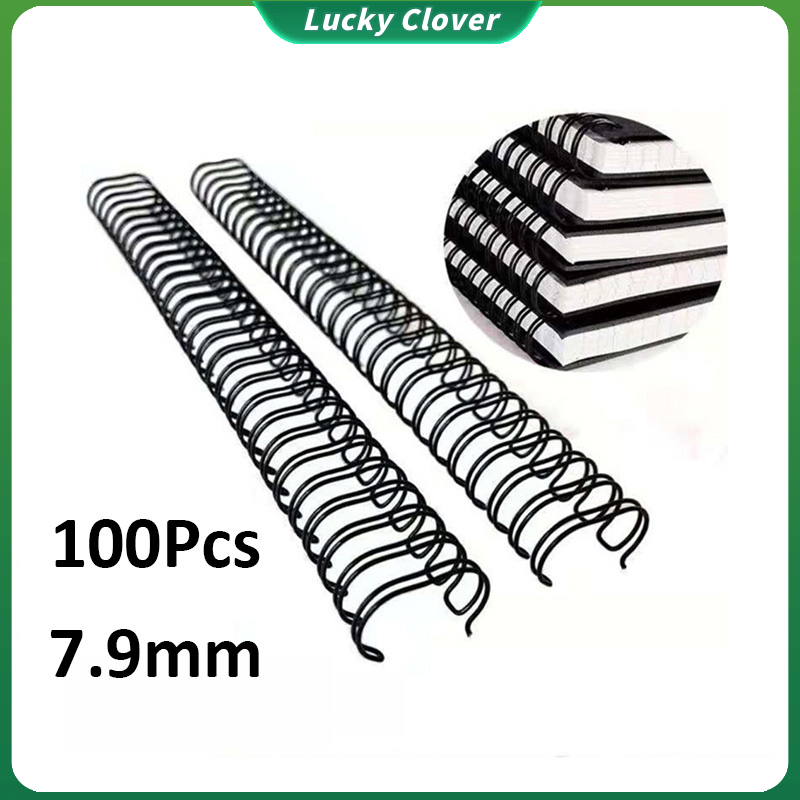 100Pcs Double Loop Wire Metal A4 Size 7.9mm 34 Holes 3:1 Pitch 60 ...