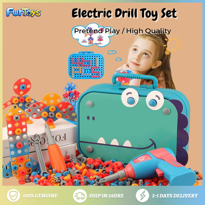 FunToy 230pcs Electric Drill Toy Set 3D Building Blocks Screw Puzzle ...
