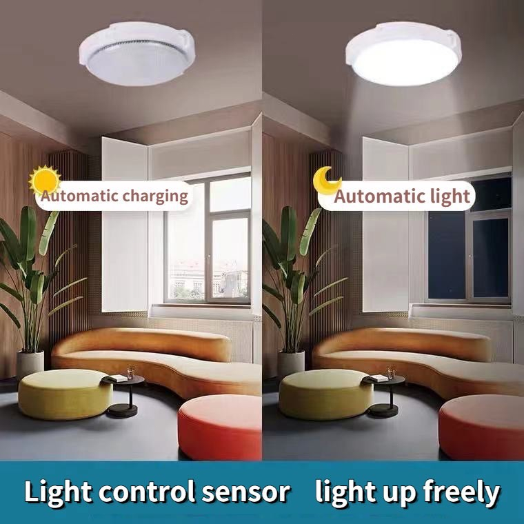 Waterproof Solar LED Ceiling Light with 3 Color Switch and Remote ...