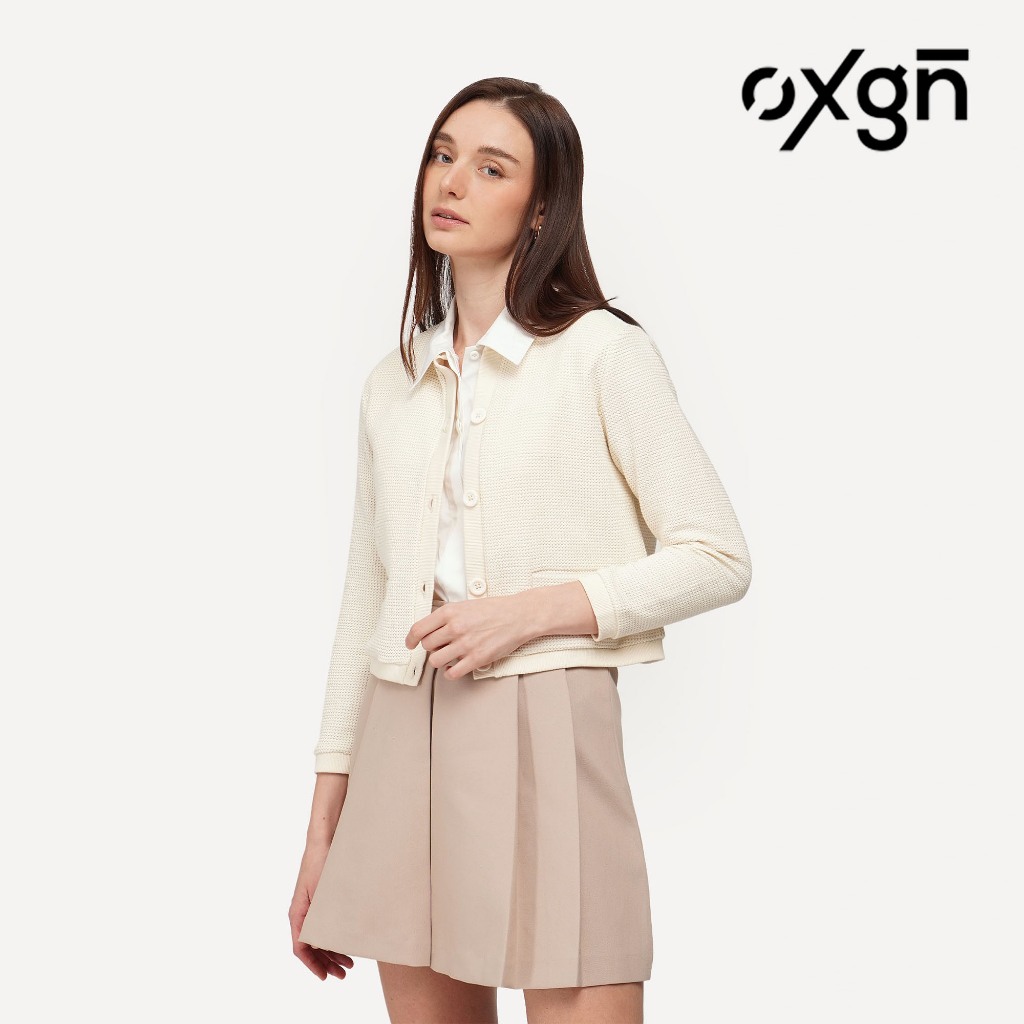 OXGN Generations Knit Cardigan For Women (Cream) | Shopee Philippines