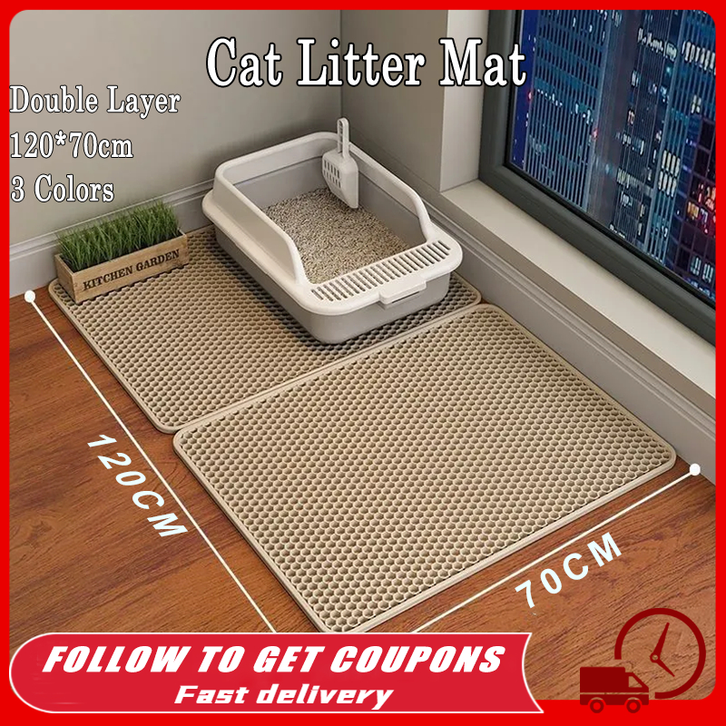 Extra Large】70*120 Cat Litter Mat EVA Waterproof And Anti Slip Double ...