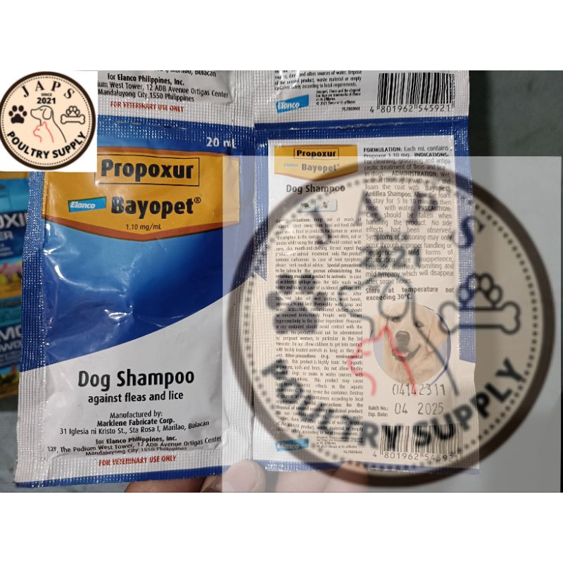 Bayopet®Dog Shampoo Against Fleas and Lice(sachet 20mL) | Shopee ...