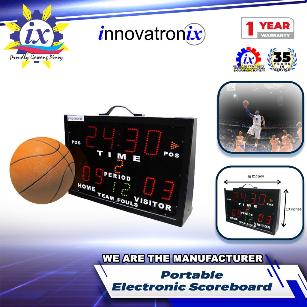Innovatronix/Tronix Portable Electronic Basketball Scoreboard - For ...