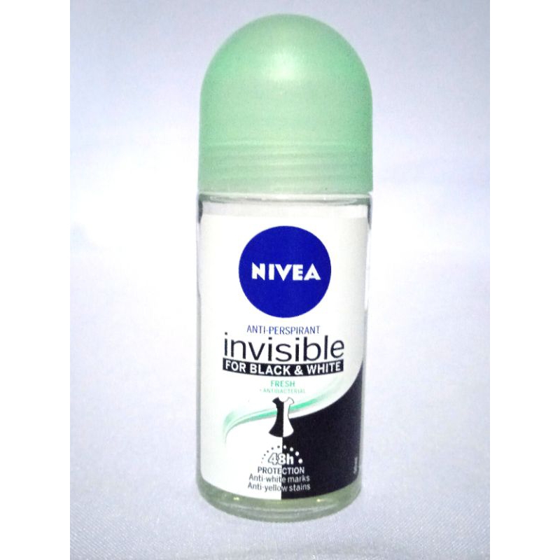 Nivea Anti-Perspirant Deodorant Roll On Invisible Black and White 25ml/50ml | Shopee Philippines