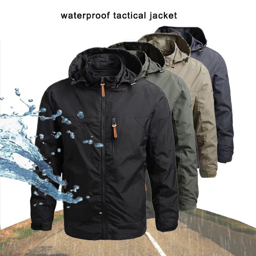Men's Waterproof Hooded Jacket Tactical Jacket Outdoor Windbreaker ...