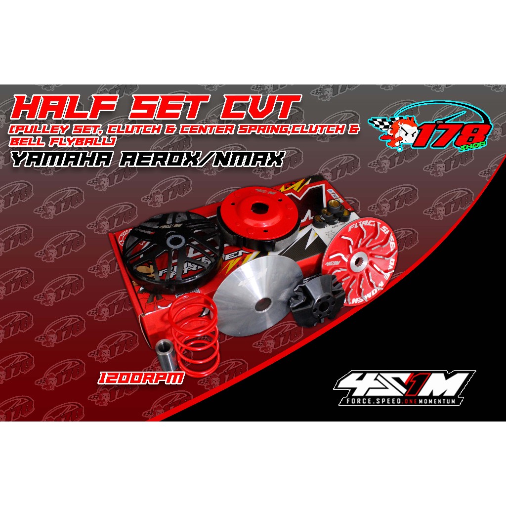 4S1M cvt set nmax/aerox (pulley clutch lining bell springs) | Shopee ...
