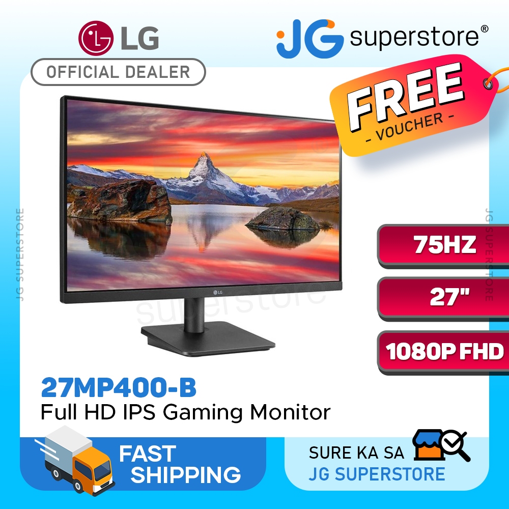 LG 27MP400-B 27" 1080p IPS 75Hz Full HD Gaming Monitor, HDMI VGA, Slim ...